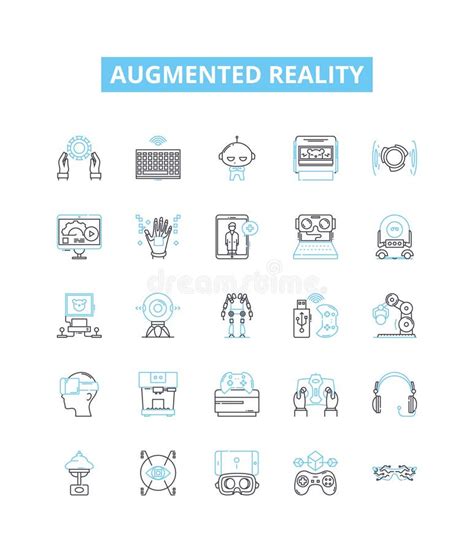 Augmented Reality Vector Line Icons Set Augmented Reality Ar 3d