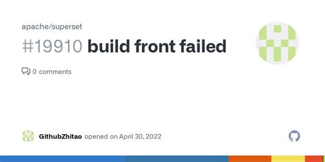Build Front Failed Issue 19910 Apache Superset GitHub