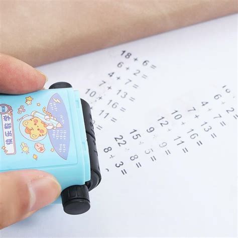 스탬프 스크롤 스탬프 덧셈 및 뺄셈 스탬프 100 가지 교육 연습 문제 스탬프 곱하기 및 나눗셈 도장 예술 및 공예 Diy 장난감