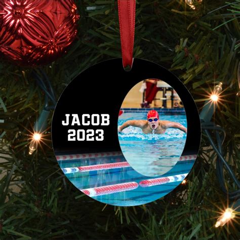 Swimmer Christmas Ornament Photo Christmas Ornament High School