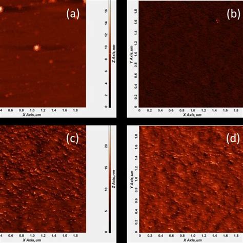 2D AFM Micrographs Of Surface Morphology Over Si 111 Surface A