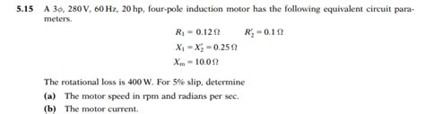 Doing 3 Phase Inductor Circuit Analysis And For The Motor Current I