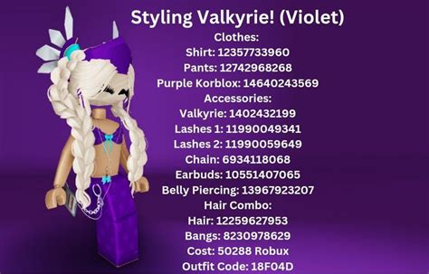 Styling Valkyrie Purple Coding Baddie Outfits Ideas Roblox Codes