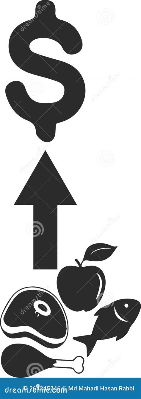 Food Price Hike Icon Food Icon Food Price High Black Vector Icon