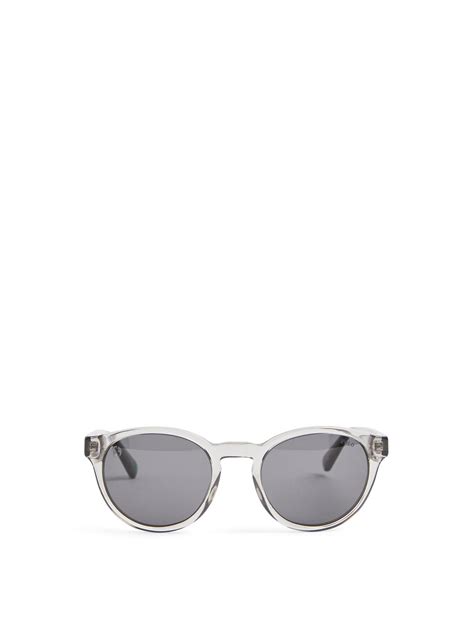 Polo Ralph Lauren Mens Round Acetate Sunglasses In Shiny Transp Grey