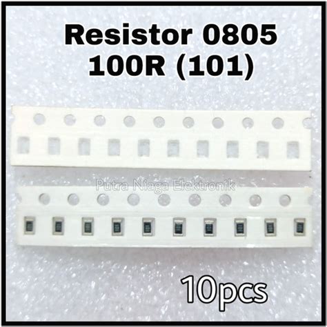 Jual 10pcs Resistor Smd 0805 100r Tahanan 100 Ohm 100ohm Marking 101