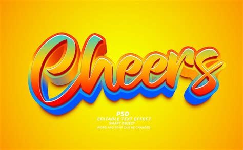 Psd Cheers Modelo De Photoshop De Efectos De Texto Editable Archivo Psd Premium