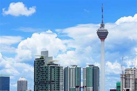 Kuala Lumpur City Skyline Silhouette In Grayscale Poster Lumpur Tower