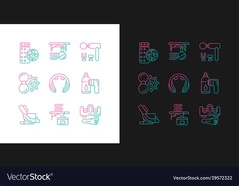 Electric Massagers Gradient Icons Set For Dark Vector Image