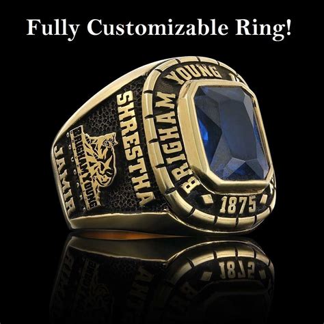925k Silver Customized Class Ring Customizable College Ring Signet