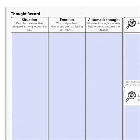 Thought Record Evidence For And Against Psychology Tools