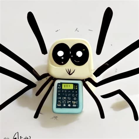 Premium Ai Image A Spider With A Calculator On Its Face Is Holding A