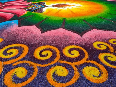 Selangor Malaysia October 29 2021 Attractive Deepavali Kolam Design