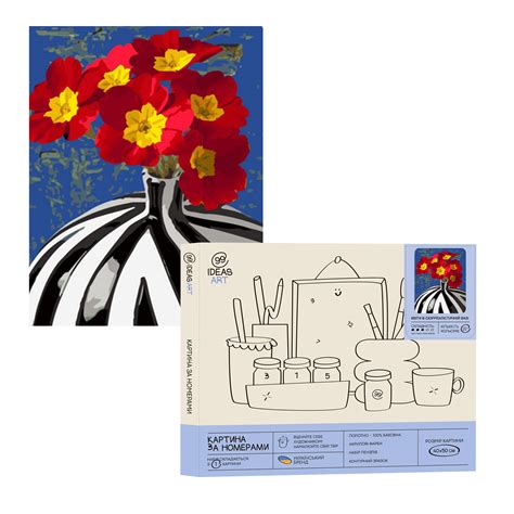 Набір для розпису по номерах Квіти в сюрреалістичній вазі 40 50 см Idea2 Gx34152 ТМ 99ideas