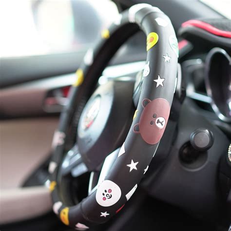 【hot】方向盤 保護套 新款 可愛卡通 汽車方向盤套 矽膠時尚 汽車通用 防滑套 蝦皮購物