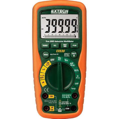 Extech Instruments 11 Function Heavy Duty True Rms Industrial Multimeter Ex530 The Home Depot