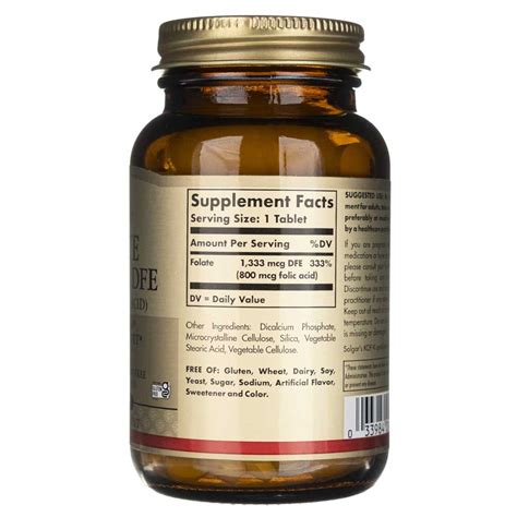 Solgar Folat 1.333 mcg DFE (800 mcg Folsäure) 250 Tablet – Medpak