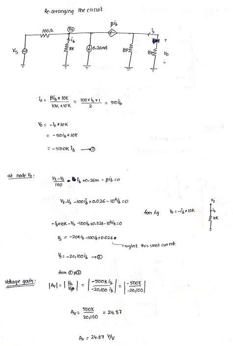 Solved Given The Npn Transistor Above With These Values Calculate Vo