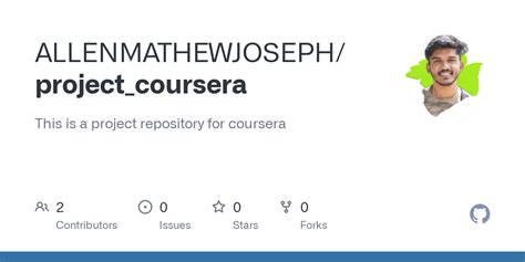 Github Allenmathewjoseph Project Coursera This Is A Project Repository For Coursera