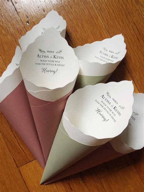 Wedding Cones In Custom Colors Fonts For Petal Toss Confetti Bar Seed