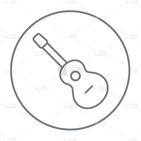 原声吉他线条图标