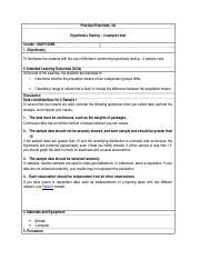 Statistics Hypothesis Testing 2 Sample T Test Doc Practical