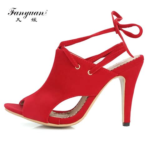 Fanyuan Rome Flock Women High Heels Casual Rubber Heel Shoes Mujer
