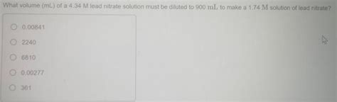Solved What Is The Concentration M Of KCl In A Solution Chegg Com