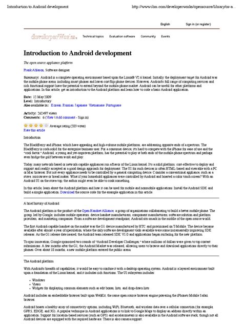 introduction to android development the open source appliance platform pdf eclipse