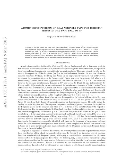 Pdf Atomic Decomposition Of Real Variable Type For Bergman Spaces In