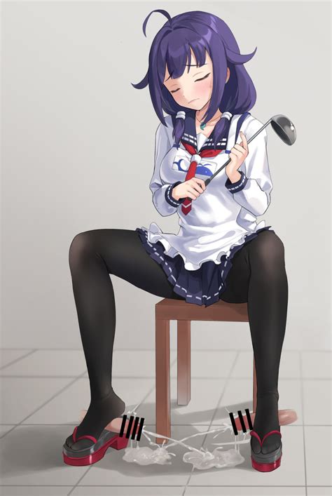 Rule 34 Absurdres Ahoge Apron Black Pantyhose Blush Censored Chuck