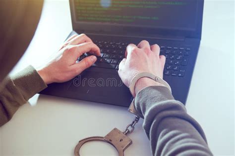 Hackers Programmer Look On Screen And Writes The Program Code Hack