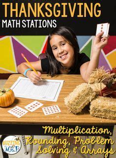 Thanksgiving Math Centers For Multiplying Rounding Problem Solving