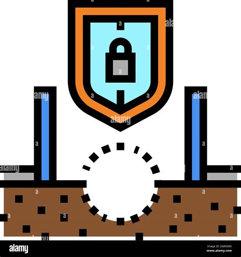 Anti Corrosion Work Pipeline Construction Color Icon Vector