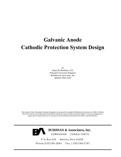Galvanic Anodes System Design Pdf