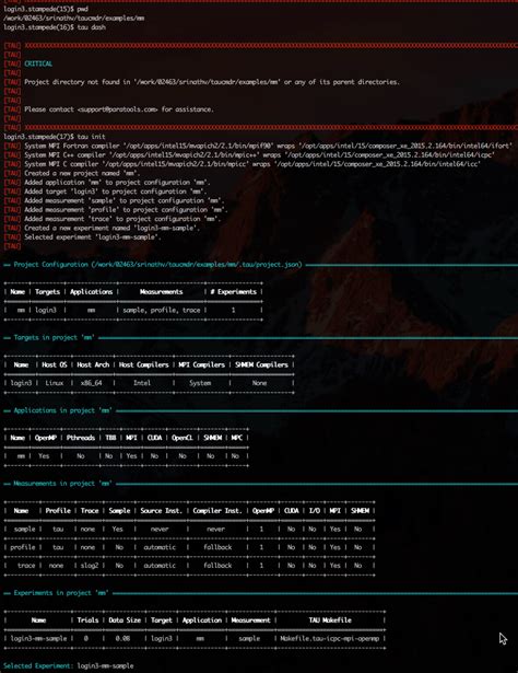 Tau Commander Tutorial Project Initialization Paratools Inc