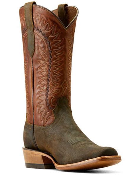 Ariat Mens Futurity Time Roughout Western Boots Square Toe Dark Green