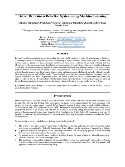 Review Paper On Driver Drowsiness Detection System Using Machine