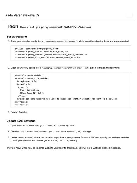 Proxy Server With Xampp On Windows Pdf