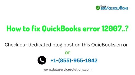 Ppt How To Fix Quickbooks Error 12007 Powerpoint Presentation Free Download Id 11650297