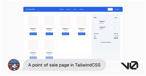 A Point Of Sale Page In Tailwindcss A Shadcnui And V0 Generation V0