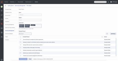 dictionary management genesys cloud resource center
