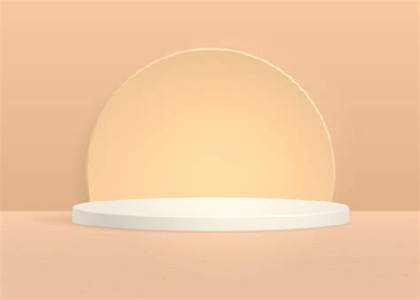 제품 디스플레이 프레 젠 테이 션 3d 현실적인 벡터 일러스트 레이 션에 대 한 실린더 받침대 연단 프리미엄 벡터