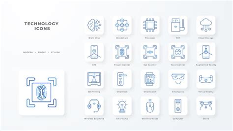 Premium Vector Technology Icon Collection With Blue Duotone Style Computing Diagram Download