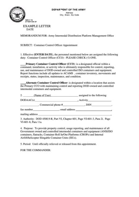 Editable Army Memorandum Of Agreement Template Doc Example Tacitproject