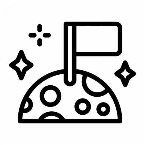 Flag Moon Astronautmoonflag Space Galaxy Icon Download On Iconfinder