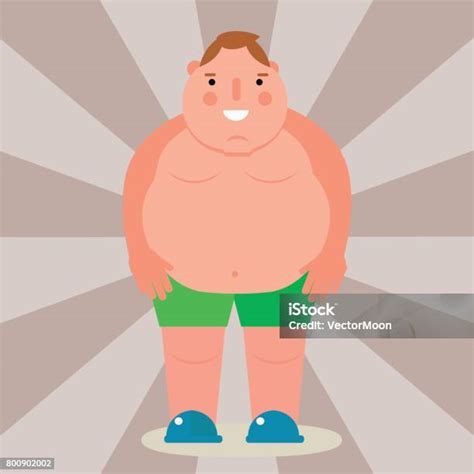 뚱뚱한 남자 벡터 평면 그림과 체중 신체 사람이 건강 하지 못한 큰 배 문자 개념에 대한 스톡 벡터 아트 및 기타 이미지