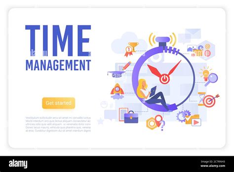 Time Management Landing Page Vector Template Workflow Organization