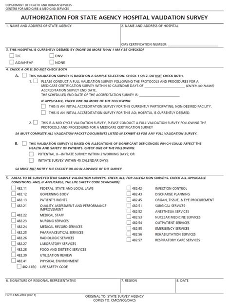 Cms 2802 Request For Validation Of Accreditation Cms Forms