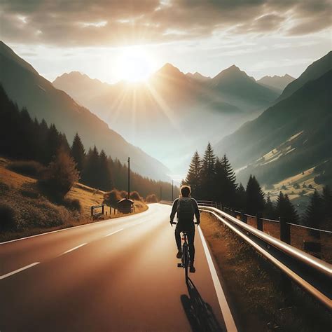 Solo Bike Ride Freedom In Scenic Nature Premium Ai Generated Image